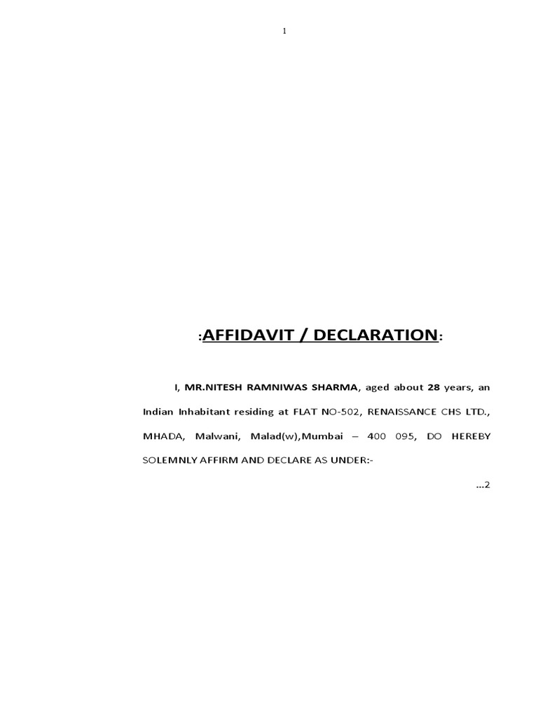 Affidavit / Declaration | PDF