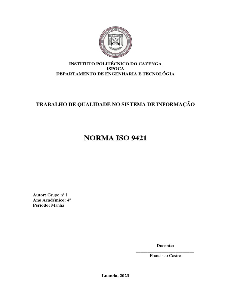 Norma ISO 9241 | PDF | Usabilidade | Fatores humanos e Ergonomia