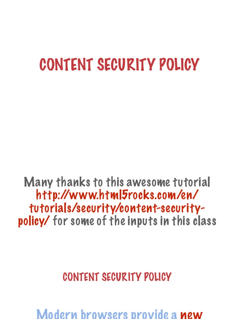 Content Security Policy | PDF | Cyberspace | Computer Engineering