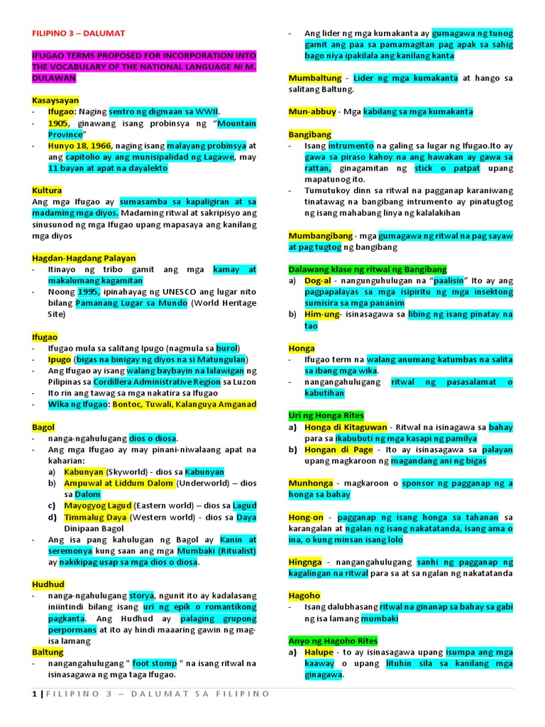 (FILIPINO 3) Dalumat | PDF