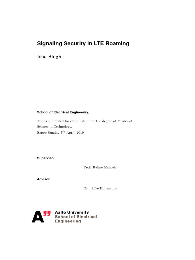Signaling Security in LTE Roaming | PDF | Ip Multimedia Subsystem | Computer Network