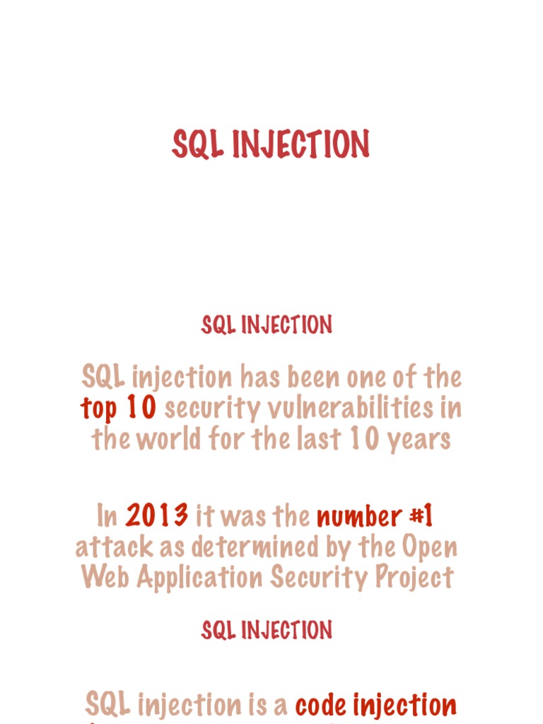 Sql Injection Pdf Sql Secure Communication
