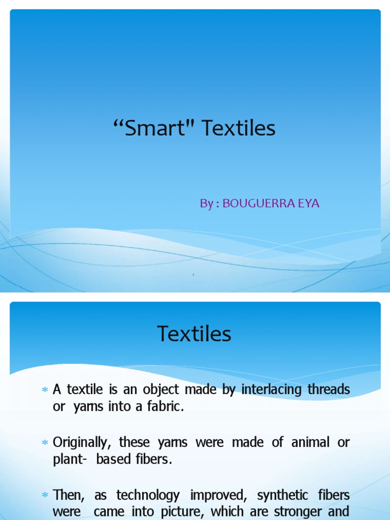 Smart Textile | PDF | Textiles | E Textiles