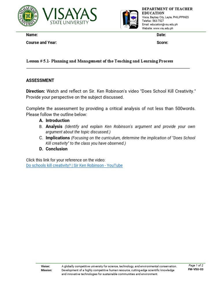 Module 5 - Lesson 5.1 | PDF