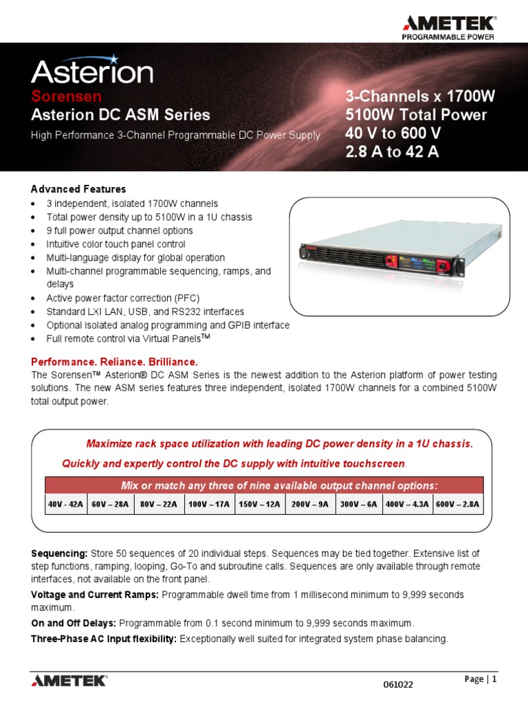 asterion_dc_asm_series_datasheet | PDF | Power Supply | Alternating Current