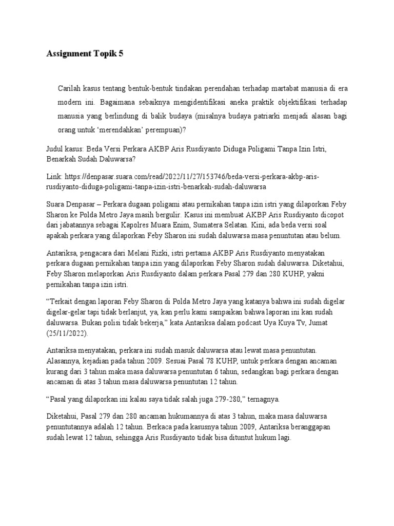 Assignment Topik 5 | PDF