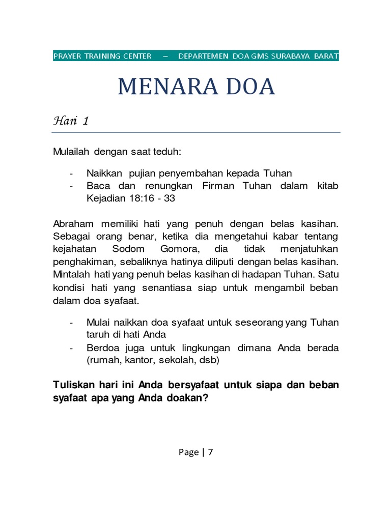 2 - PTC - Jurnal - Menara Doa | PDF