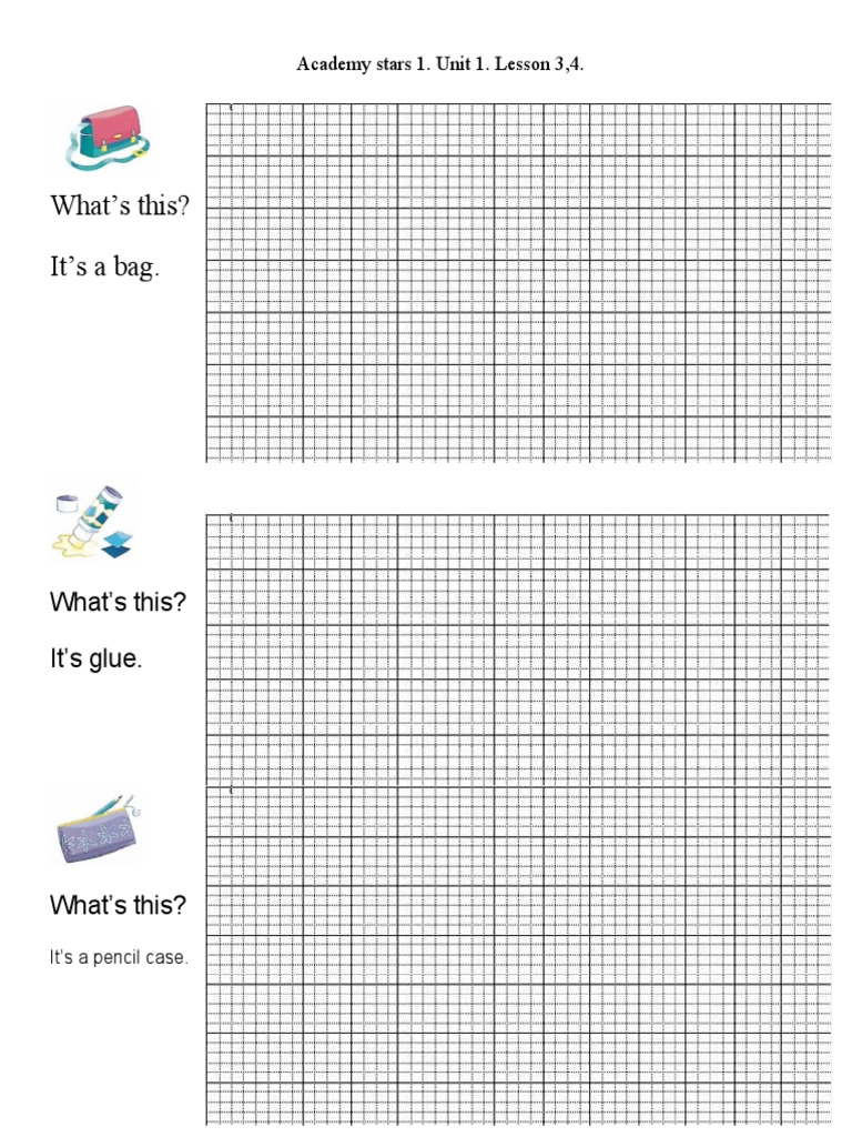 Dictation Academy Stars 1 Unit 1 Lesson 3,4 | PDF