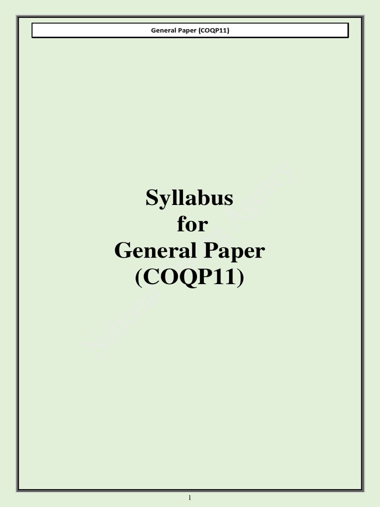 Coqp11 General Paper | PDF | Reading Comprehension | Reason