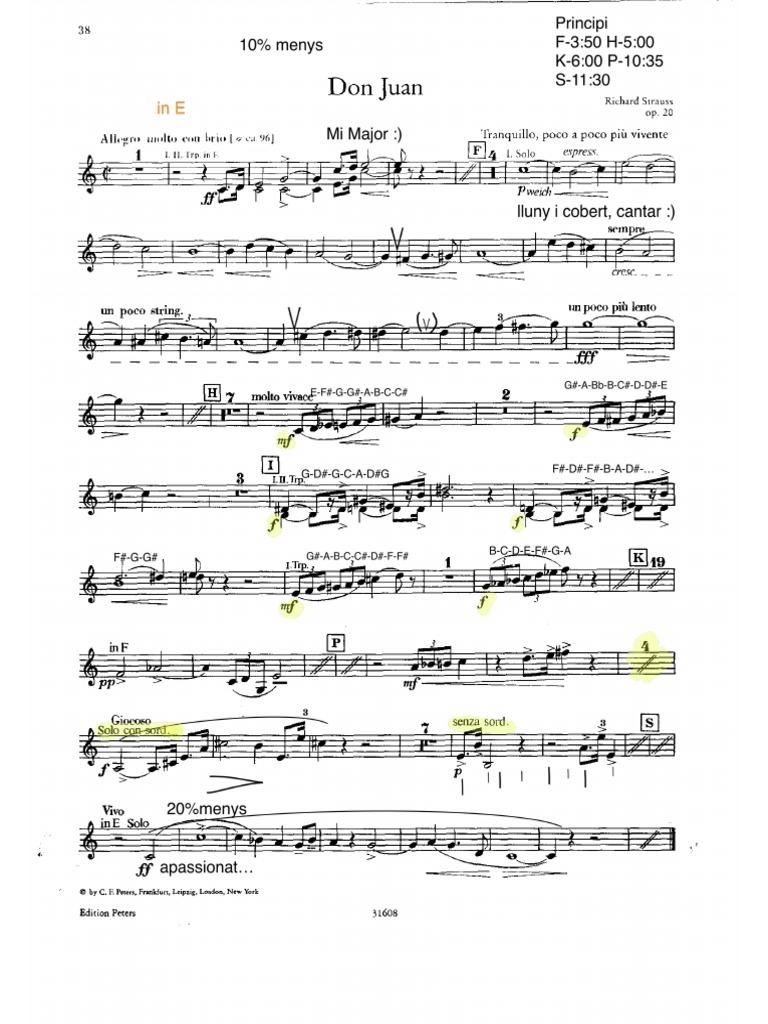 J. Strauss: Don Juan - 1st Trumpet Part | PDF
