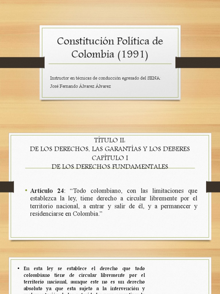 Constitución Política de Colombia (1991) | PDF