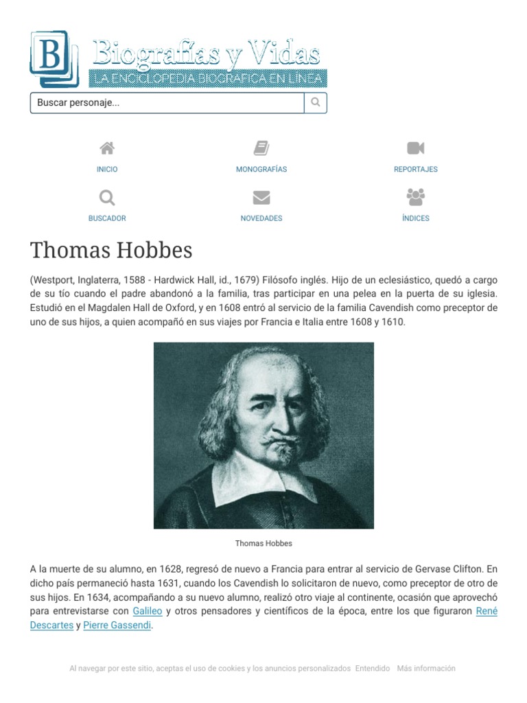Biografia de Thomas Hobbes | PDF | Thomas Hobbes