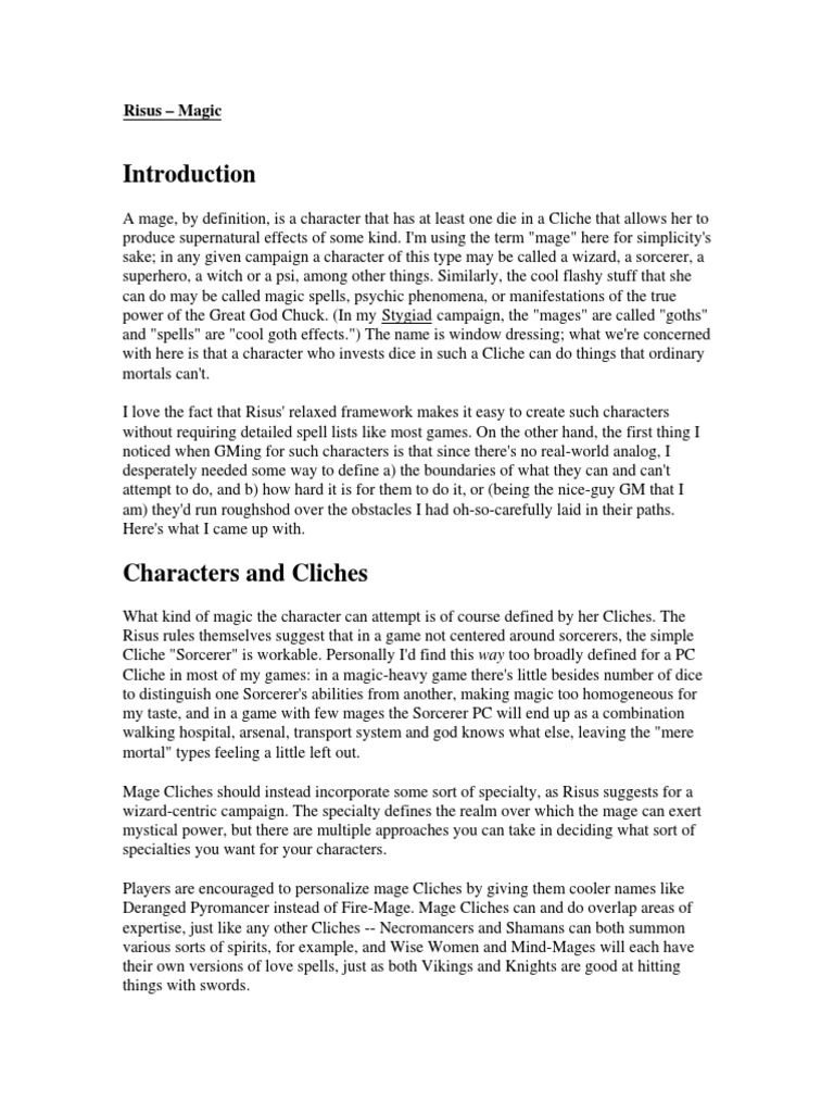 A Comprehensive Guide to Crafting Memorable Mage Characters in Risus ...