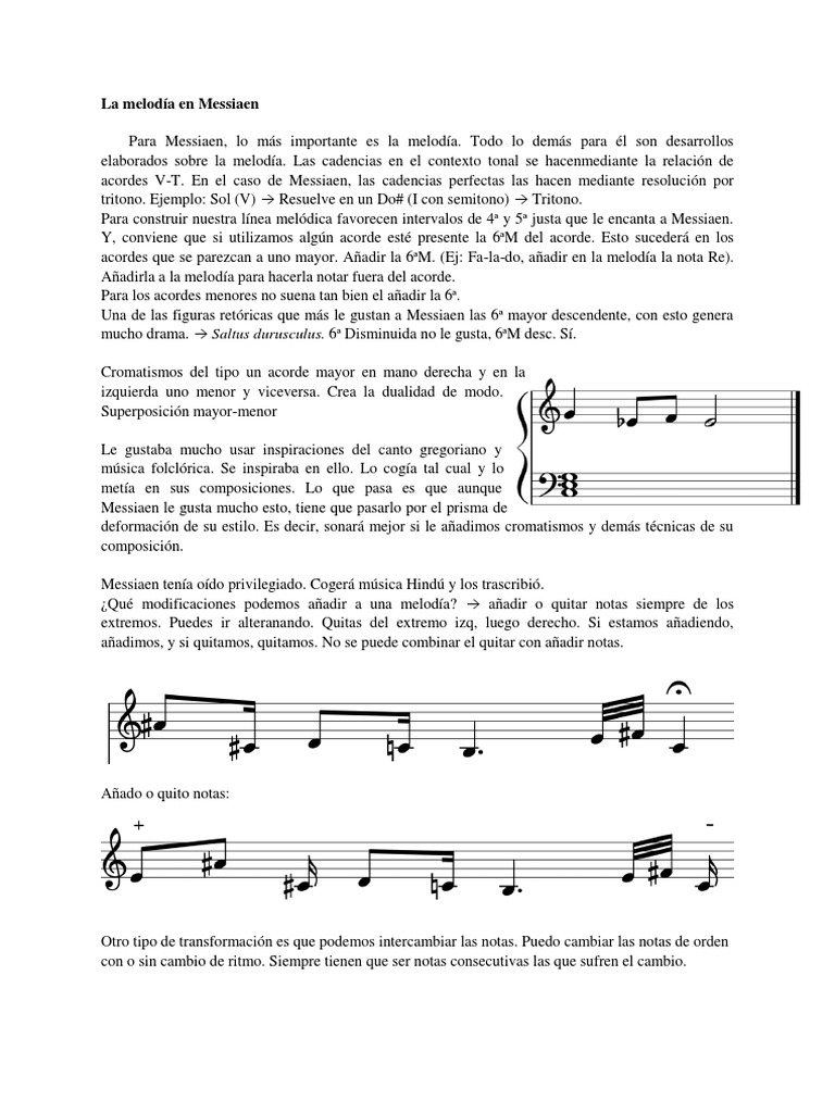 La Melodía en Messiaen | PDF | Acorde (Música) | Armonía