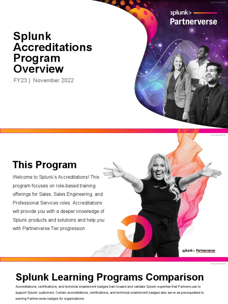 Splunk Accreditations Program Overview - November 2022 | PDF | Certification