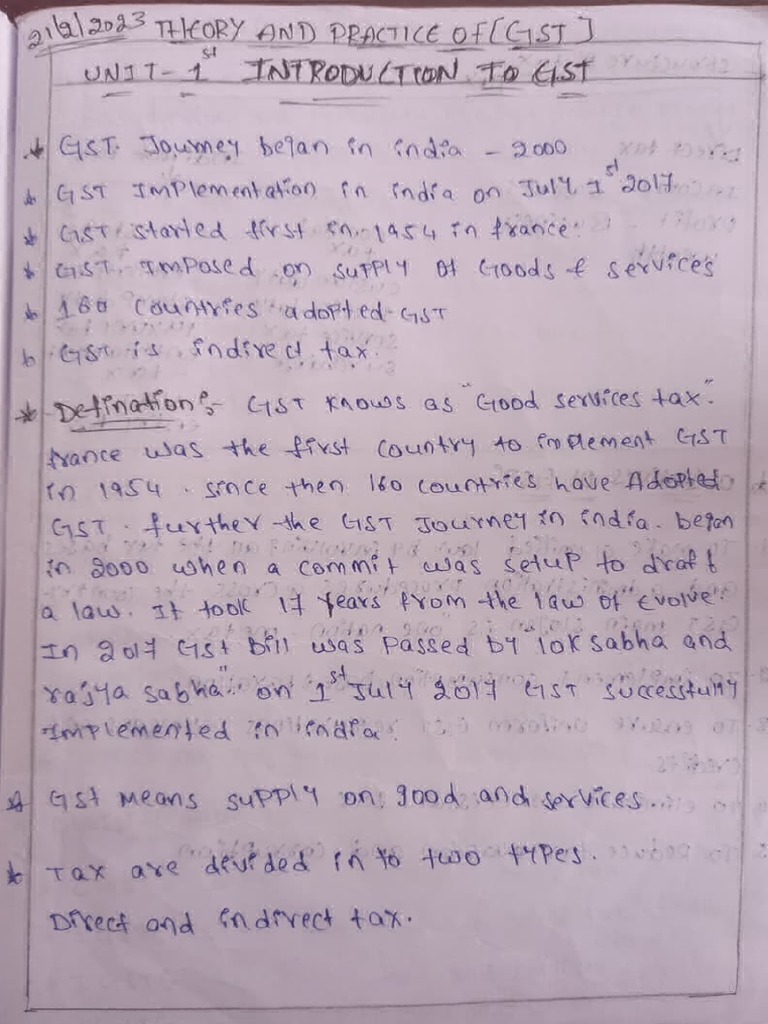 GST 1 Unit | PDF