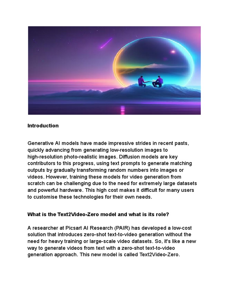 Text2Video-Zero: High-Quality and Consistent Video Generation With Low Overhead | PDF | Computer ...