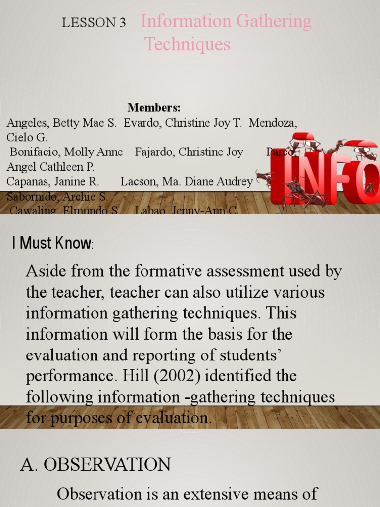 Lesson 3: Information Gathering Techniques | Download Free PDF ...