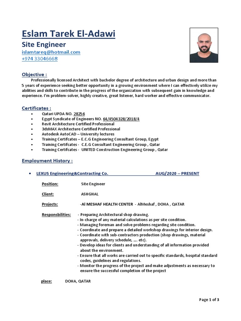 Eslam CV | PDF | Professional Certification | Autodesk