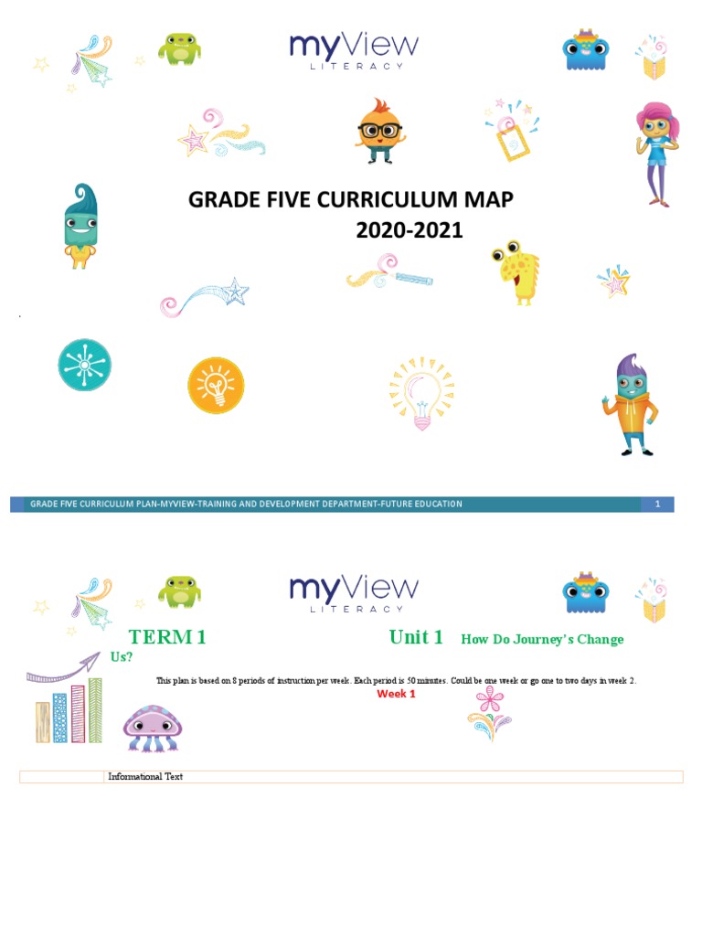Grade 5 MyView Curriculum Plan | PDF | Reading Comprehension | Literacy