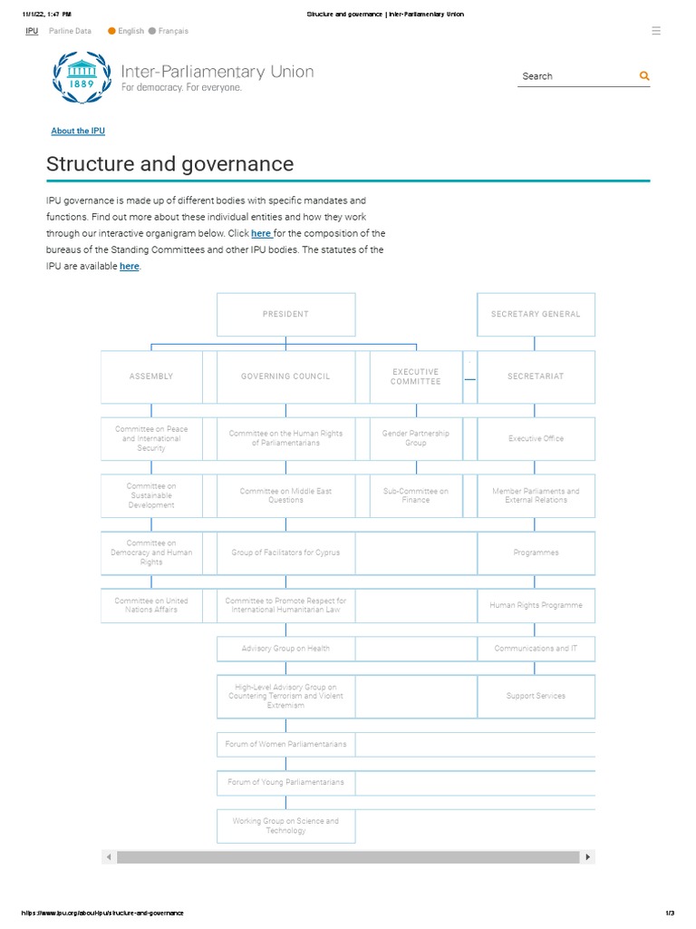Structure and Governance - Inter-Parliamentary Union | PDF | Government ...