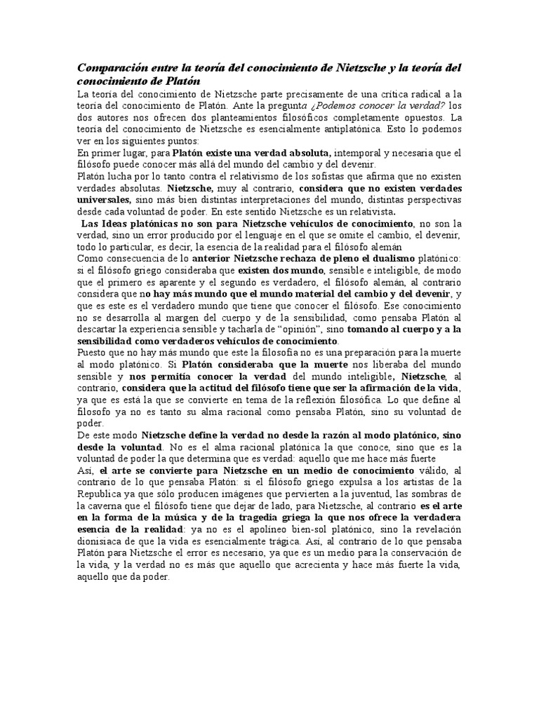 Nietsche y Platón Preg. 4 | PDF | Verdad | Platón