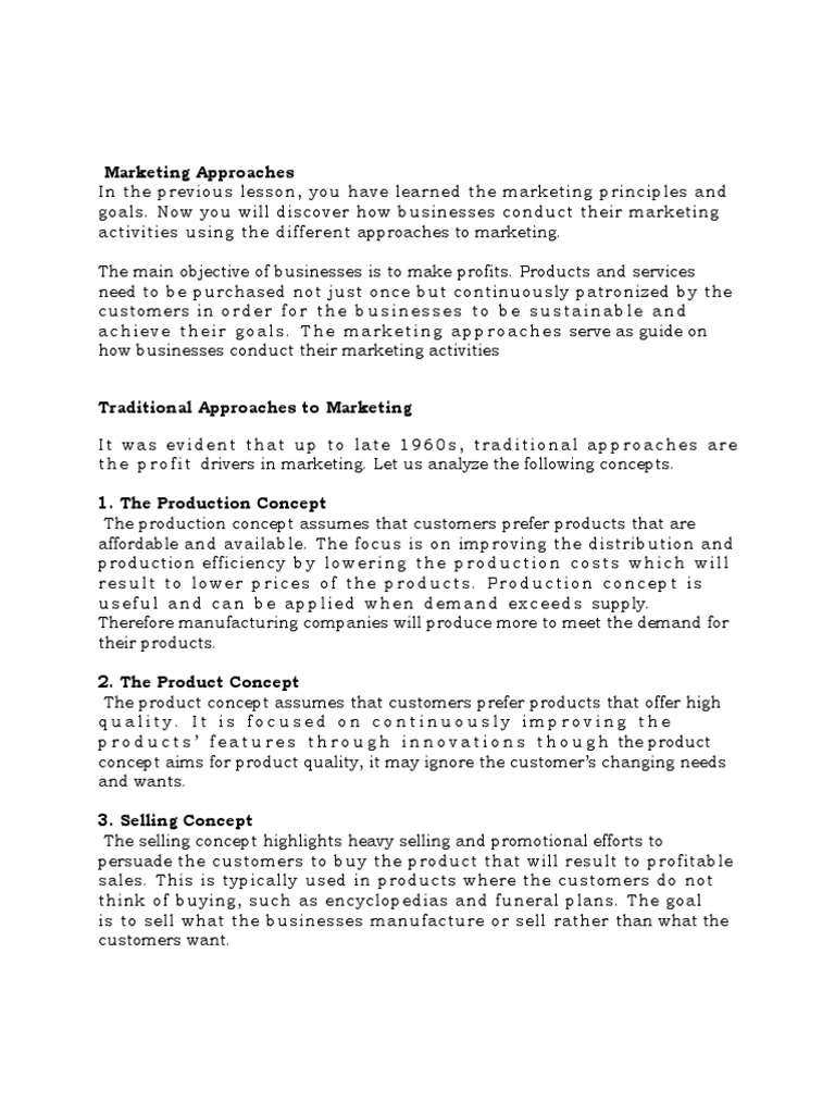 Module 2 - Marketing Approaches | PDF | Marketing | Customer