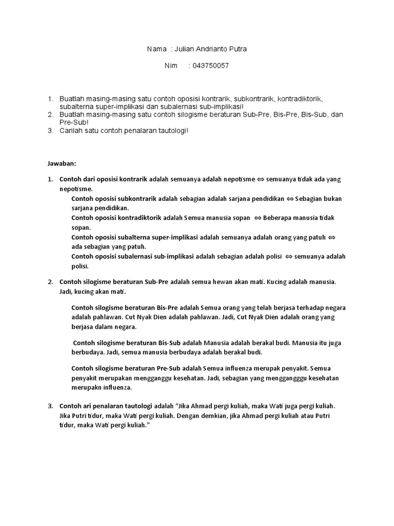 Tugas 3 Logika | PDF