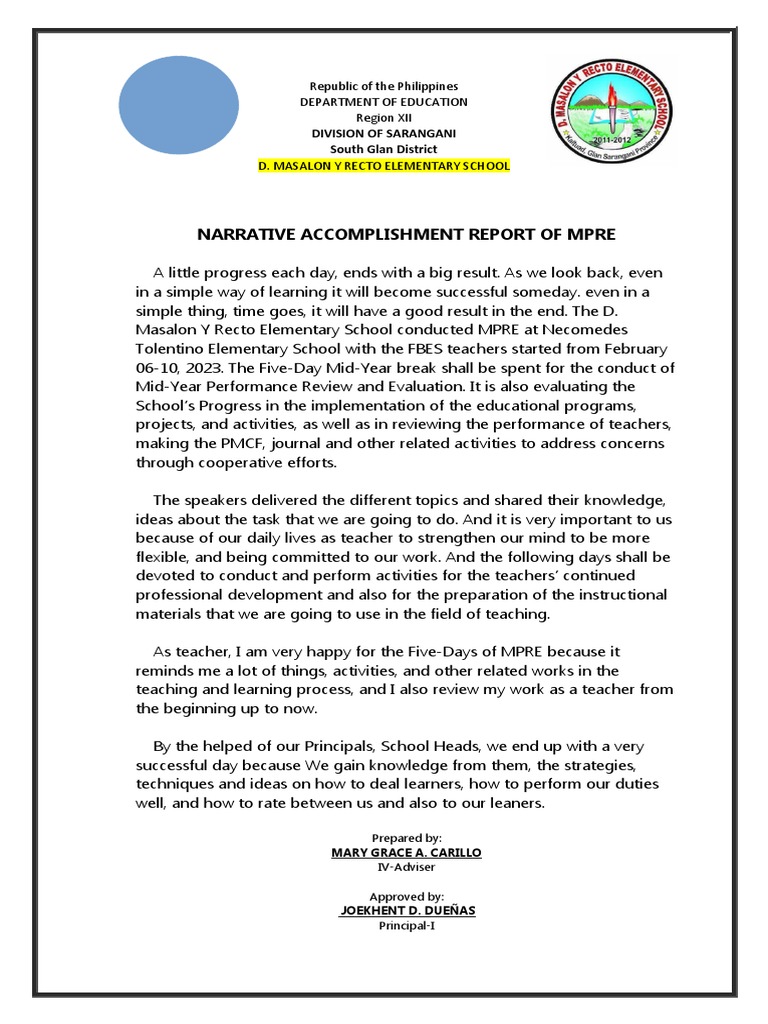 MPRE Narrative Report | PDF