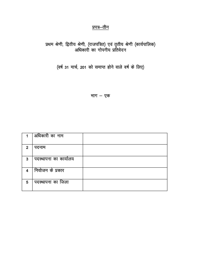 MP Govt CR Form Guidelines for Teachers | PDF
