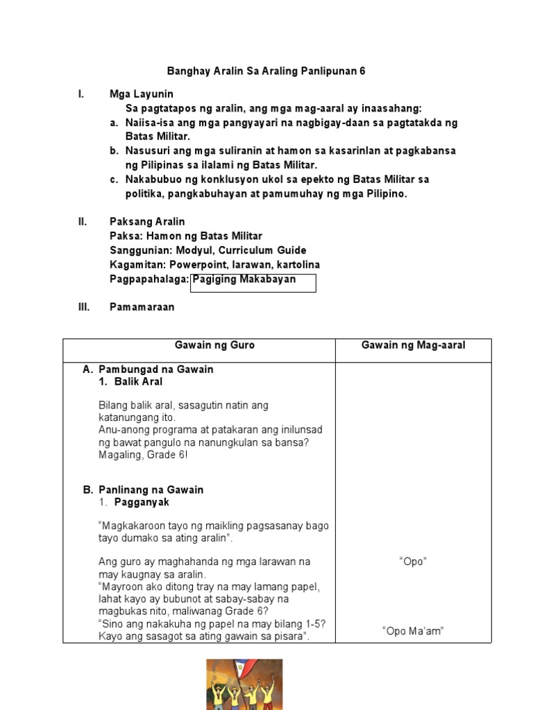 Banghay Aralin Sa Ap6 | PDF