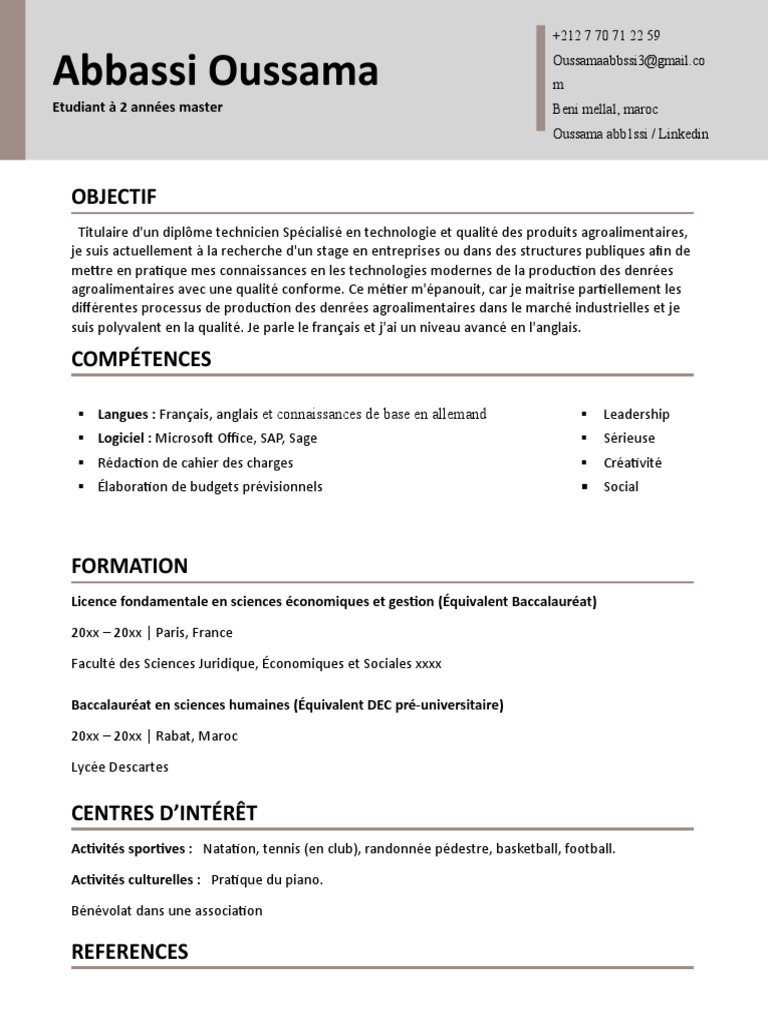 CV Canadien | PDF