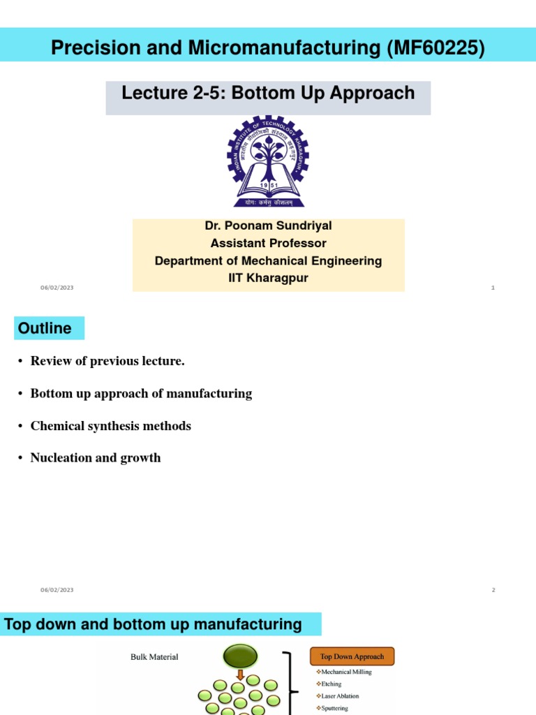 Precision and Micromanufacturing (MF60225) : Lecture 2-5: Bottom Up Approach | PDF | Nucleation ...