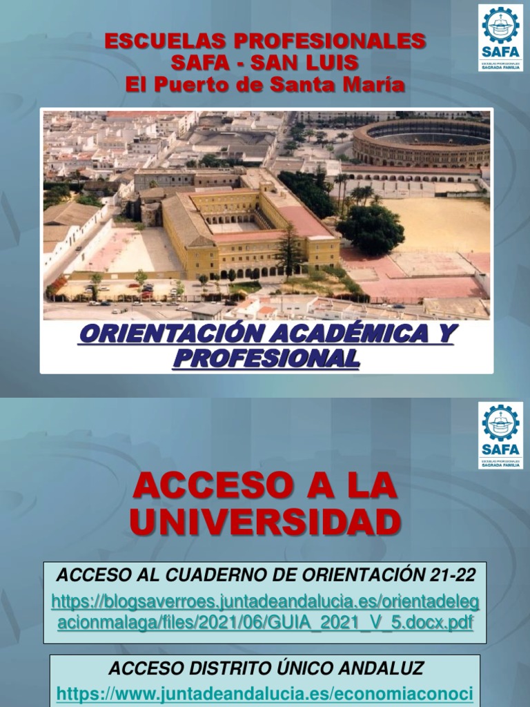 Orientación Académica Y Profesional: Escuelas Profesionales Safa - San Luis El Puerto de Santa ...