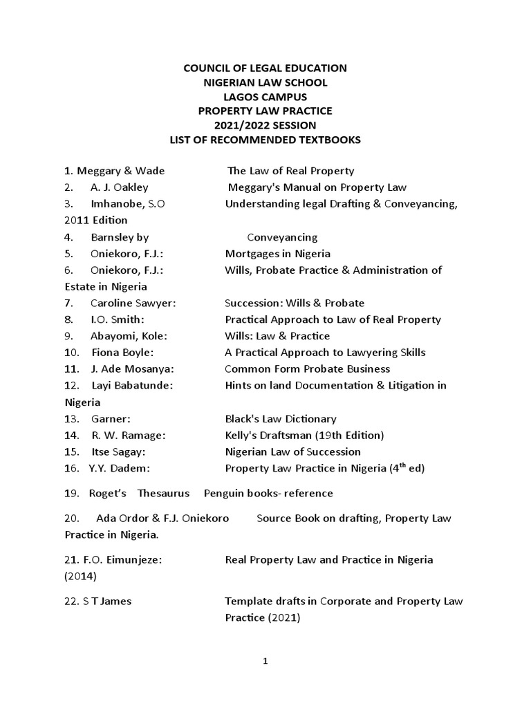 List of Books Property Law Practice 2021 2022 | PDF