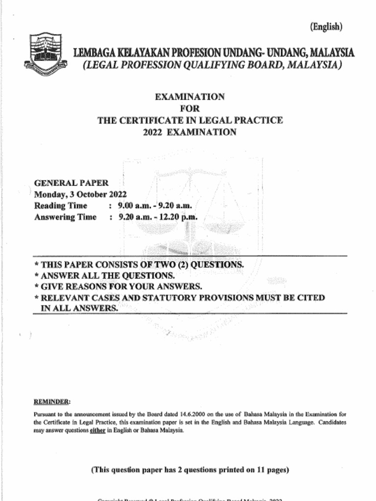 CLP 2022 Oct 3 - General Paper | PDF