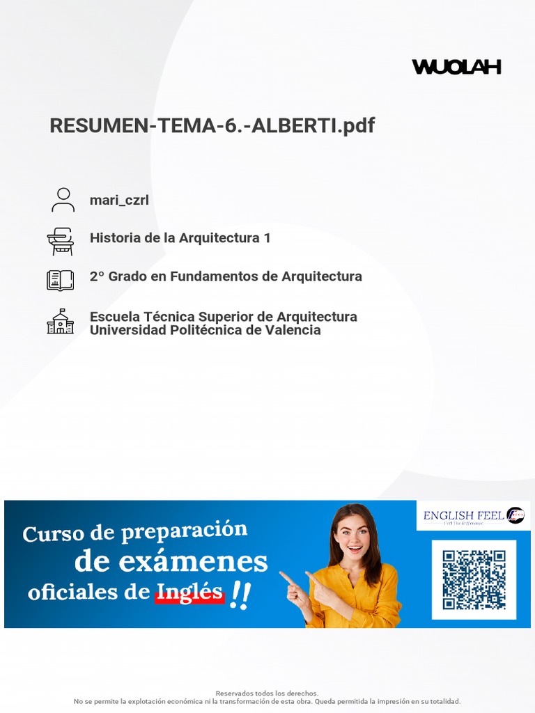 Resumen Tema 6. Alberti PDF | PDF | Renacimiento | Columna
