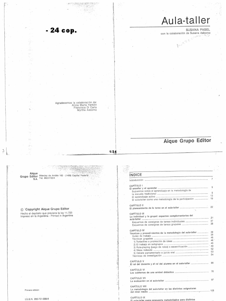 PASEL - Aula-Taller (Cap. 1-3 y 5) | PDF