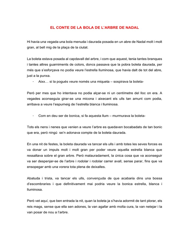 El Conte de La Bola de L'Arbre de Nadal | PDF