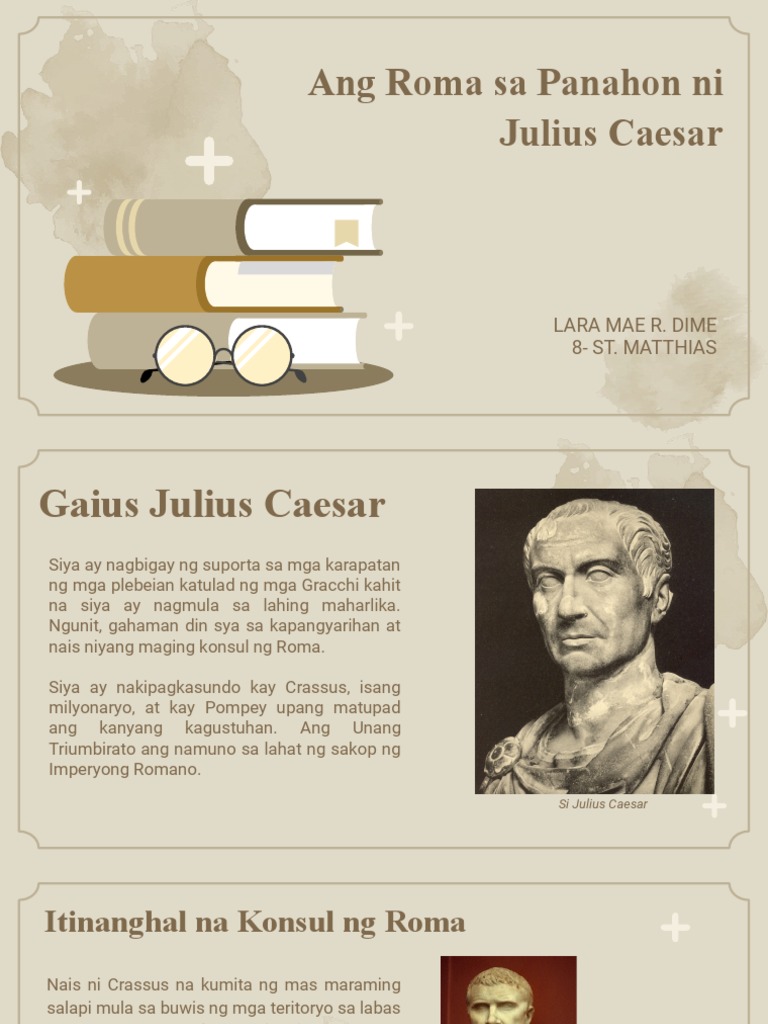 Ang Roma Sa Panahon Ni Julius Caesar: Lara Mae R. Dime 8-St. Matthias | PDF