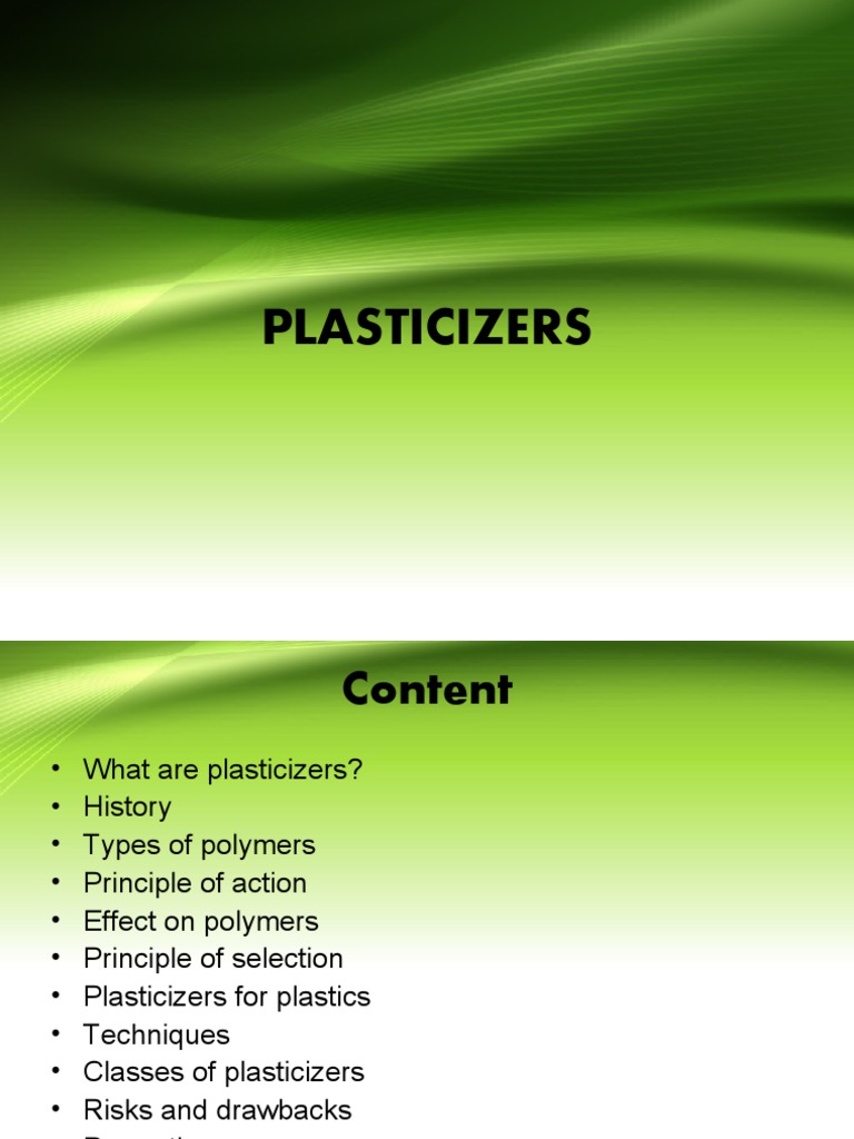 Plasticizers | PDF | Polymers | Polyvinyl Chloride