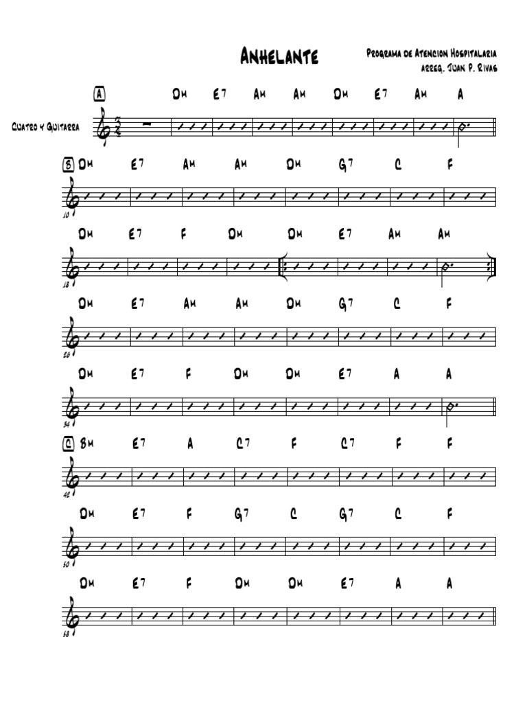 Anhelante - Cuatro y Guitarra | PDF