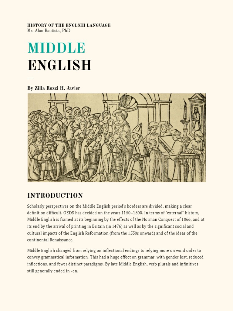 MIDDLE ENGLISH LANGUAGE EVOLUTION | PDF | English Language | Word