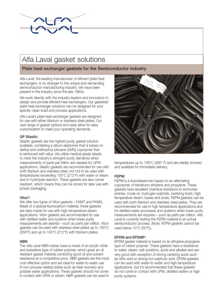 Gasket Solutions For Semicon | PDF | Heat Exchanger | Industrial Processes