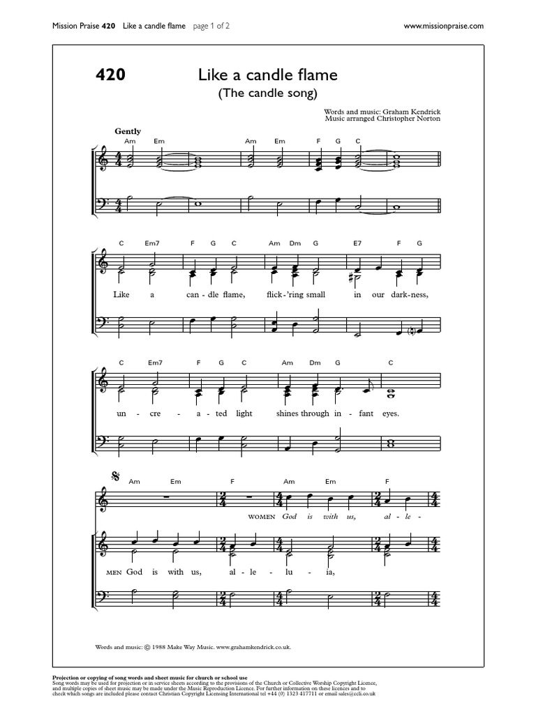 Like A Candle Flame (The Candle Song) | PDF | Civil Law (Common Law ...