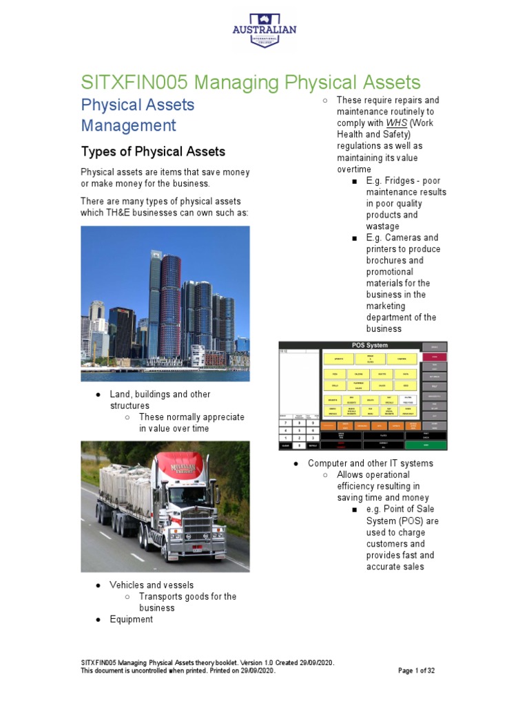 Managing Physical Assets Guide | PDF | Depreciation | Return On Investment
