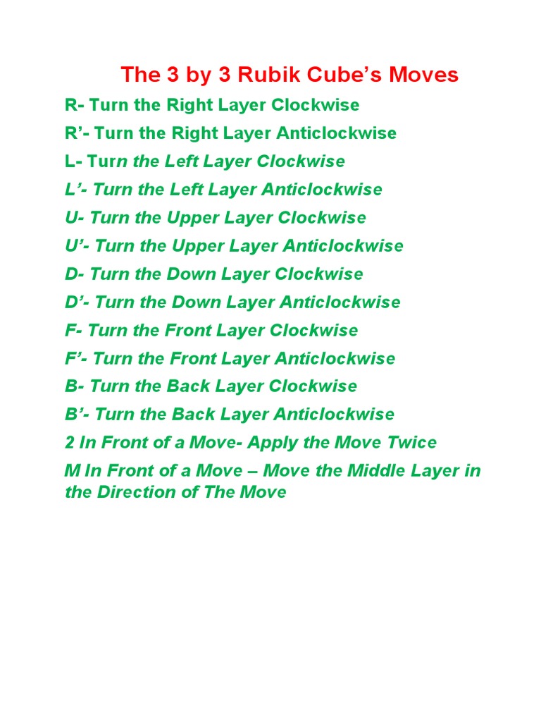 The 3x3 Rubik's Cube Solution Guide: Algorithms and Steps | PDF | Logic ...