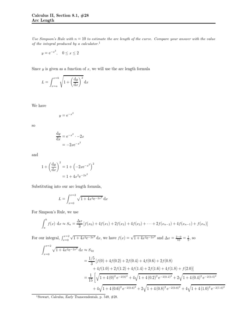 Stewart, Calculus, Early Transcendentals, P. 549, #28 | PDF | Area ...