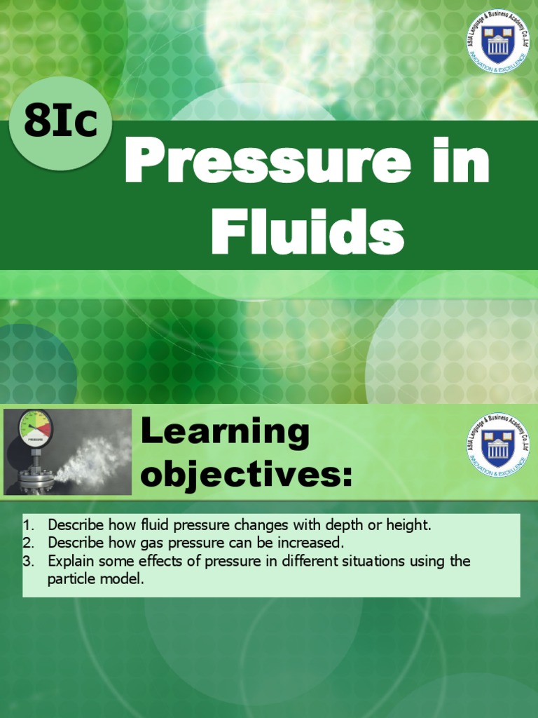 Pressure in Fluids | PDF | Pressure | Atmosphere Of Earth
