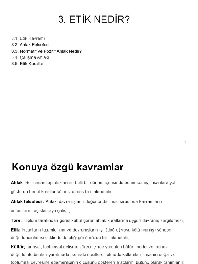 Etik Nedir? | PDF